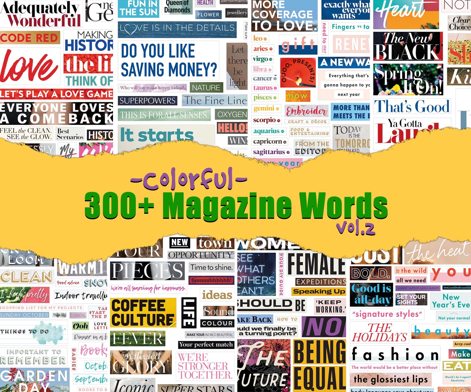 Magazine Words Printable, Vision Board Kit, 300+ Magazine Words, Words ...