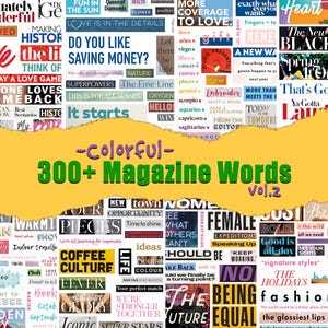 Magazine Words Printable, Vision Board Kit, 300+ Magazine Words, Words ...