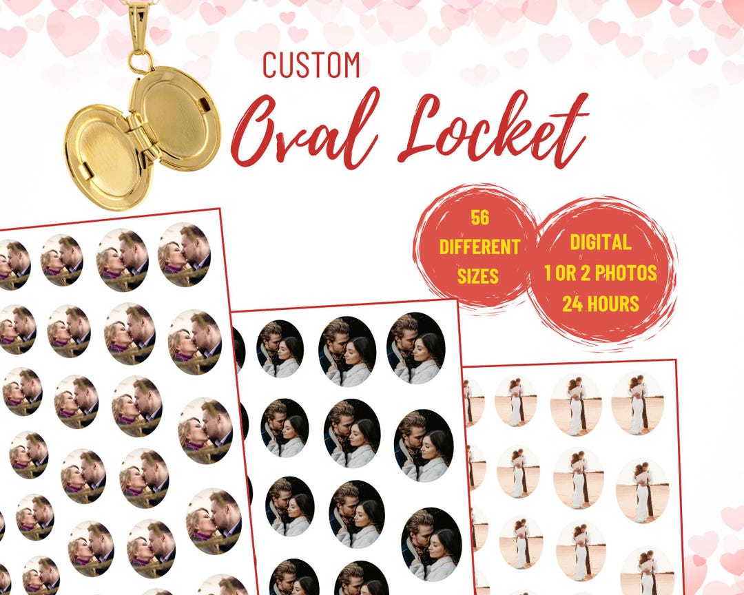 Custom Oval Shaped Locket, Locket Photo Print Oval, Perfect Fit for ...