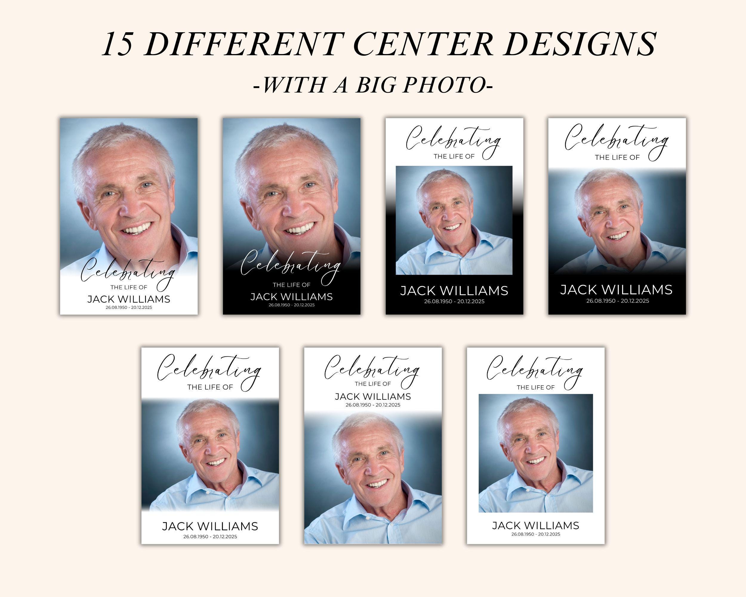 Funeral Photo Collage Template, Celebration of Life Welcome Sign ...