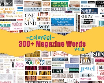 Vision Board Kit, Magazine Words Printable, 300+ Magazine Words, Words ...