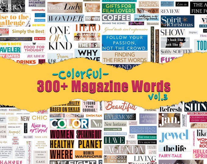 Vision Board Kit, Magazine Words Printable, 300+ Magazine Words, Words ...