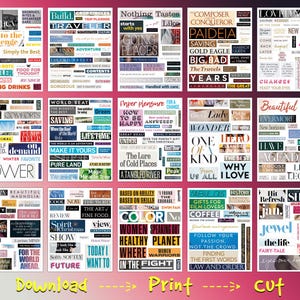 Vision Board Kit, Magazine Words Printable, 300+ Magazine Words, Words ...