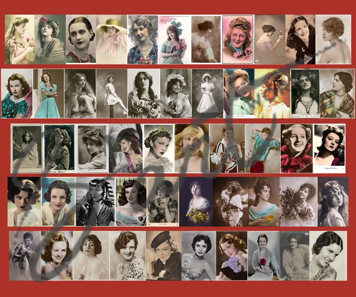 100 Lady Vintage Print Cardstock, Printable Victorian Women Cards ...