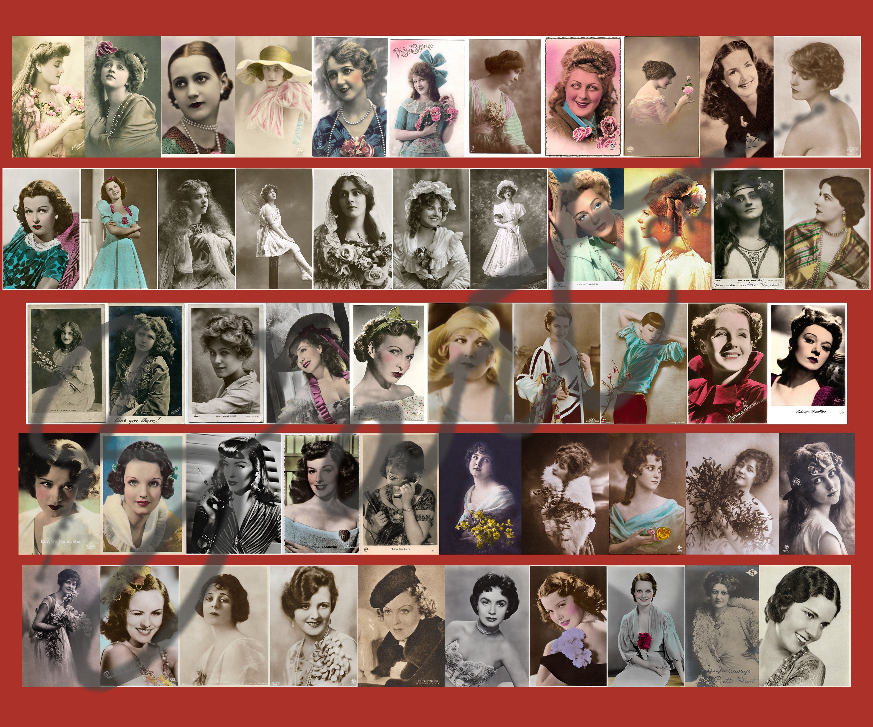 100 Lady Vintage Print Cardstock, Printable Victorian Women Cards ...