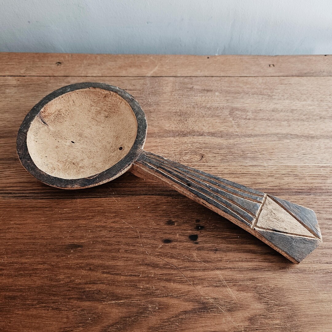 VINTAGE | Hand Carved African Wooden Spoon Ladle - Etsy