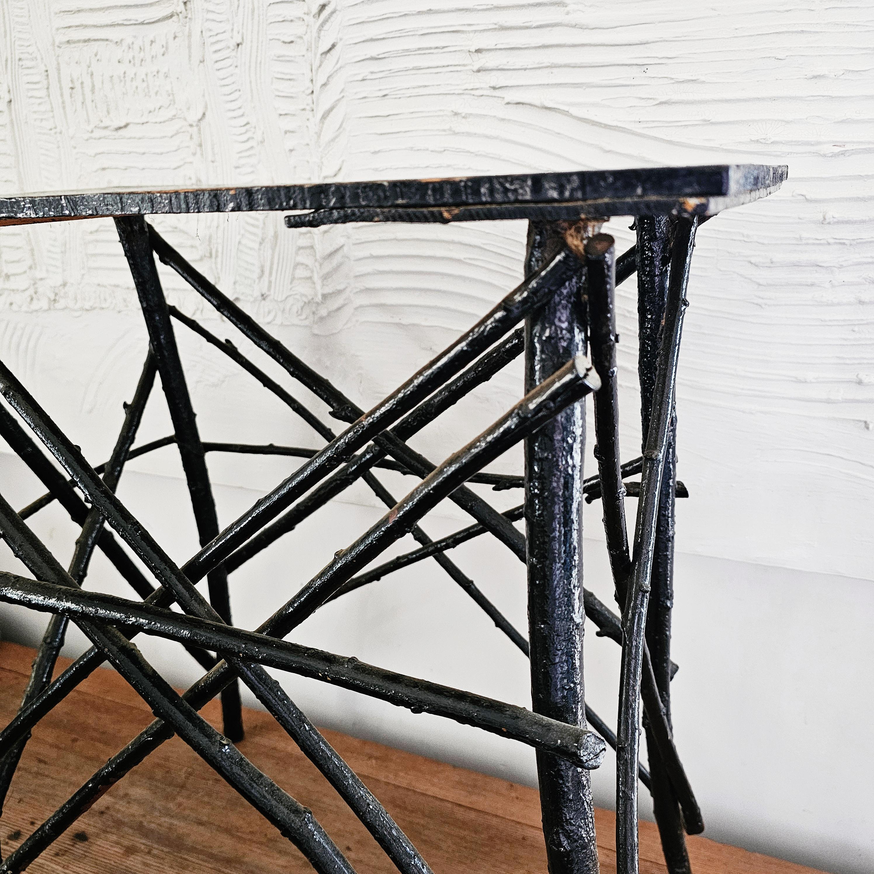 ANTIQUE | Painted Adirondack Folk Art Twig Table - Etsy
