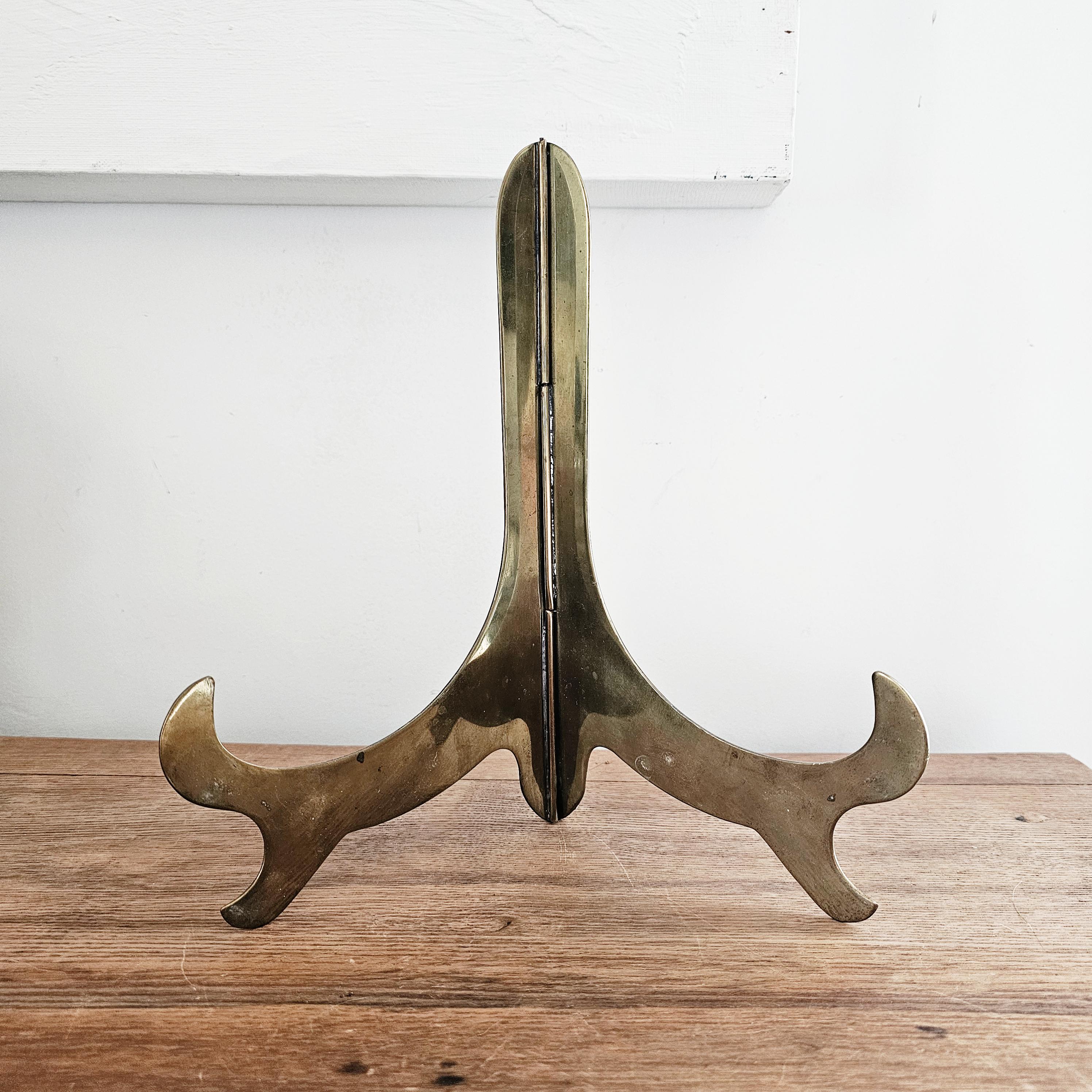 VINTAGE | Solid Brass Picture Plate Holder Stand - Etsy