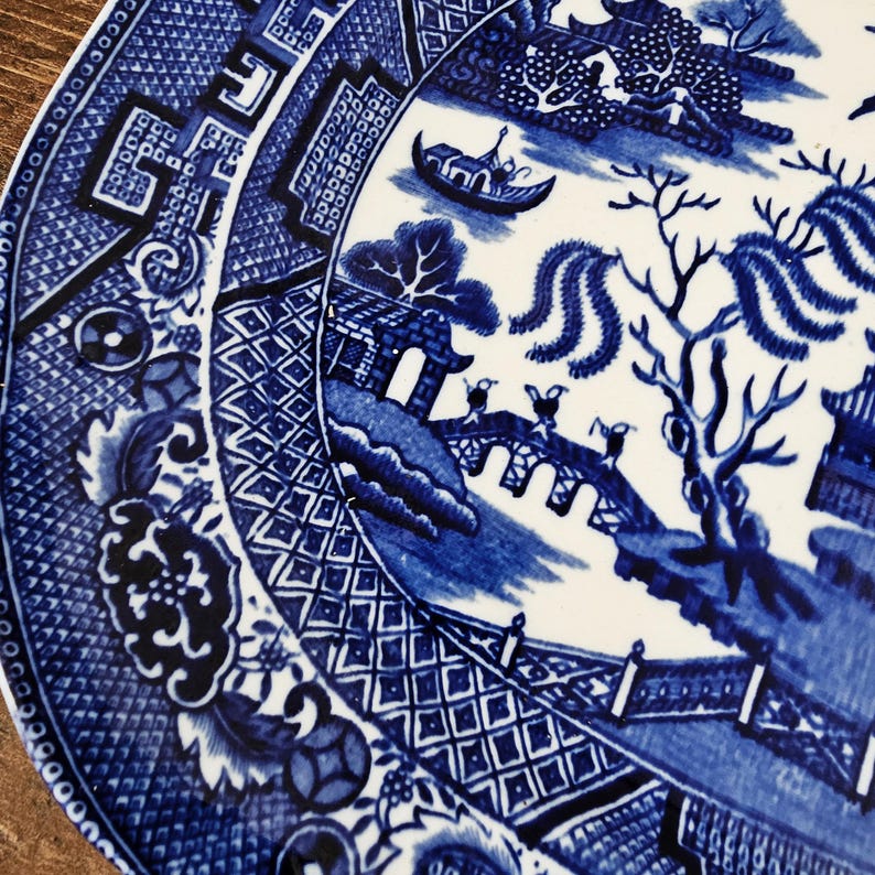 Antique Allerton Blue Willow Serving Platter Made in England 11” - Etsy