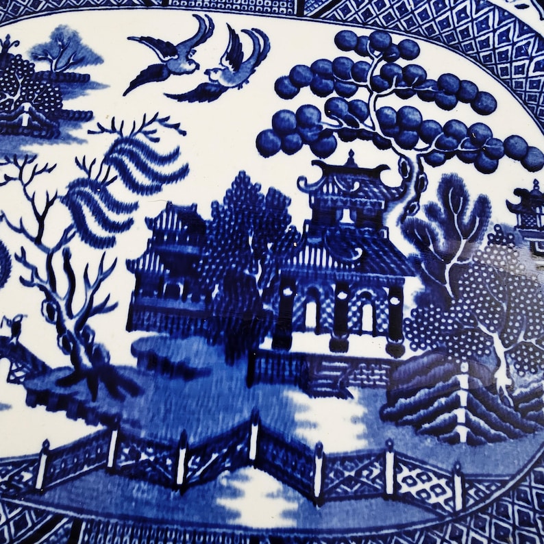 Antique Allerton Blue Willow Serving Platter Made in England 11” - Etsy