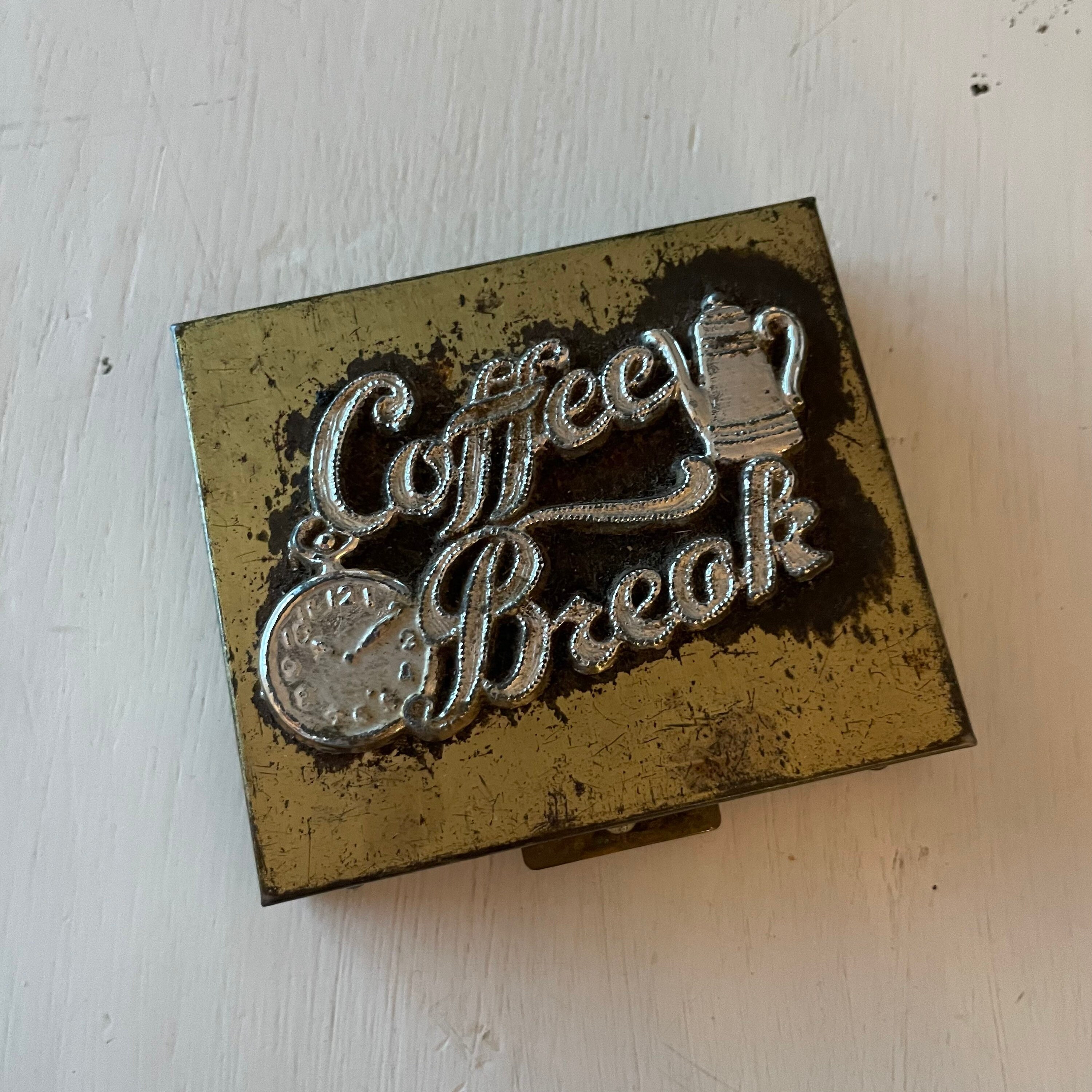 Vintage Coffee Break Tin Petty Cash Medications Preowned Item Please ...