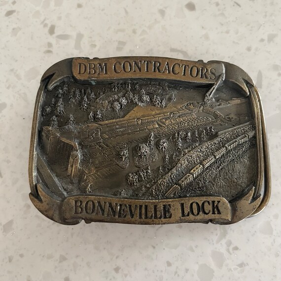 DBM Contractors Belt Buckle Bonneville Lock - Vintage… - Gem