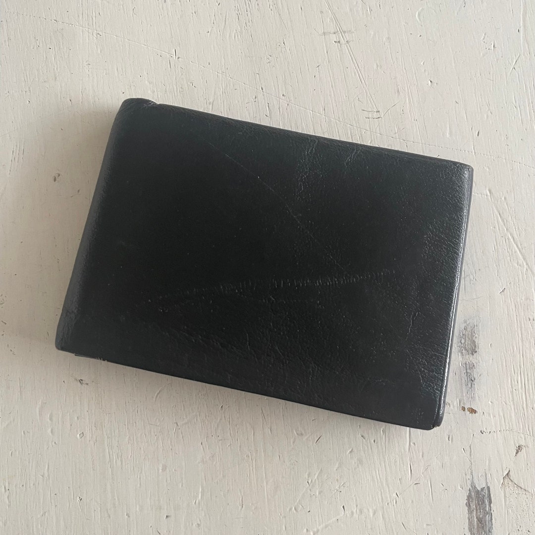 Vintage Amity Boarded Cowhide Black Wallet - Etsy