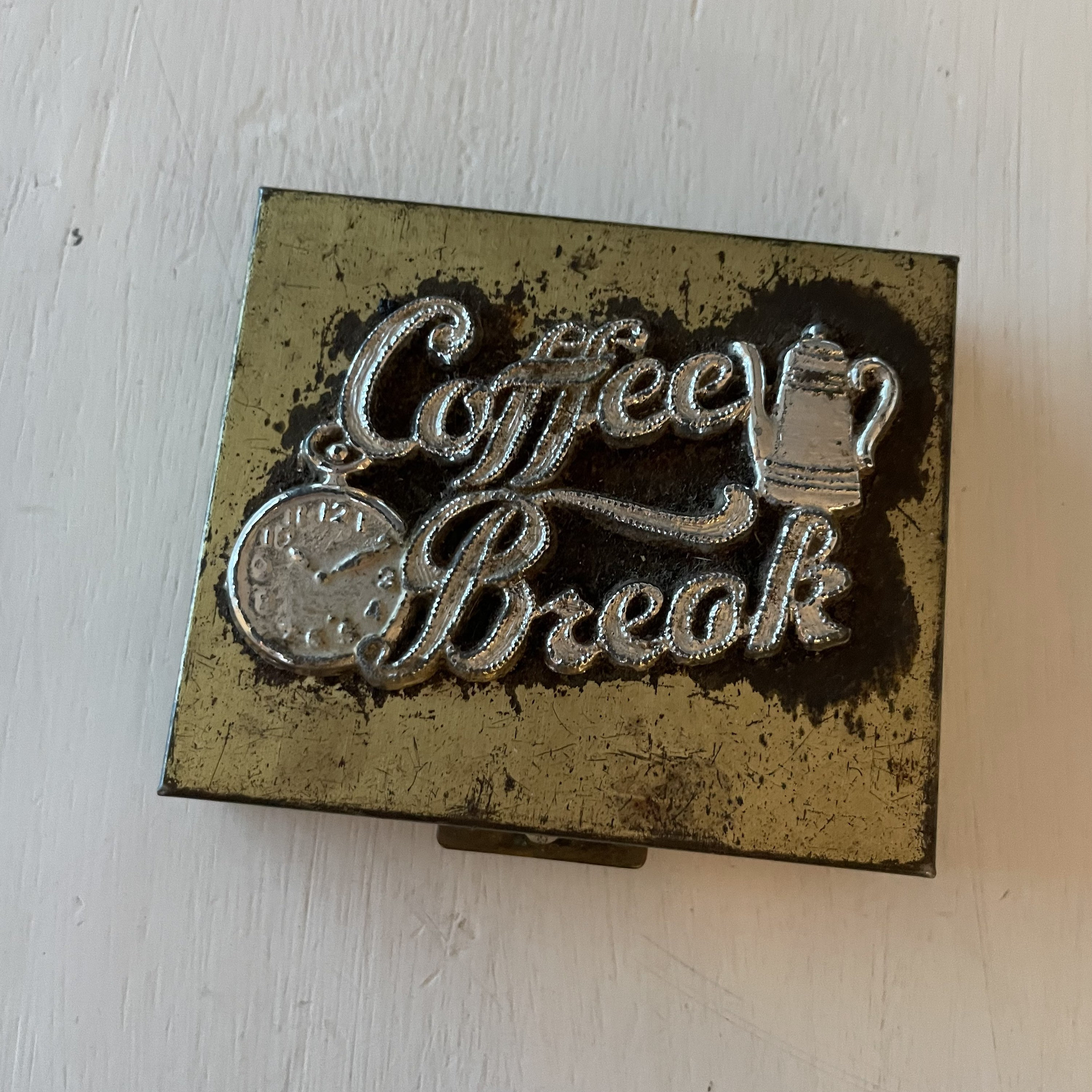 Vintage Coffee Break Tin Petty Cash Medications Preowned Item Please ...