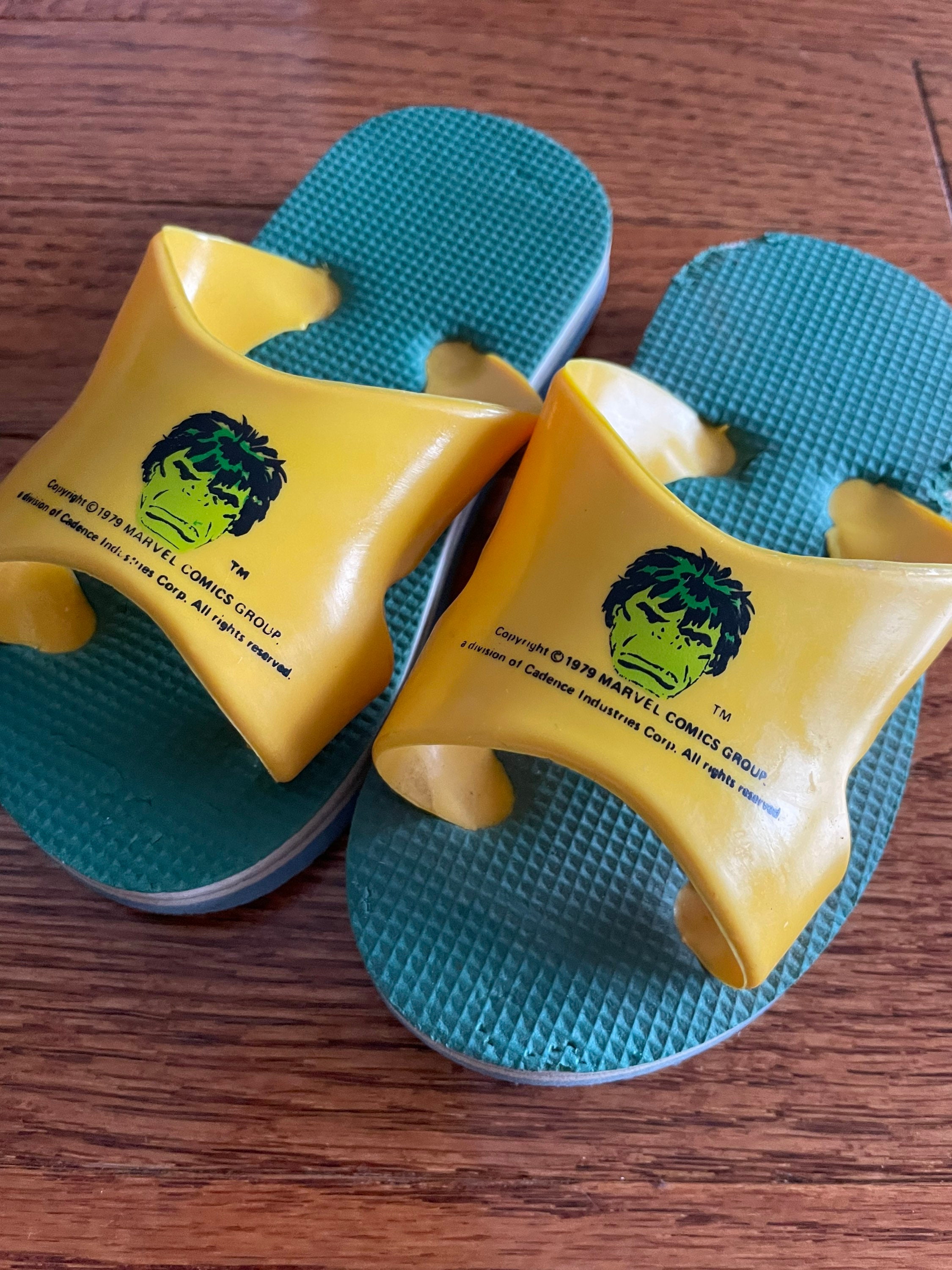 Vintage the Incredible Hulk Kids Sandals Slide on Size 6 1979 Marvel ...