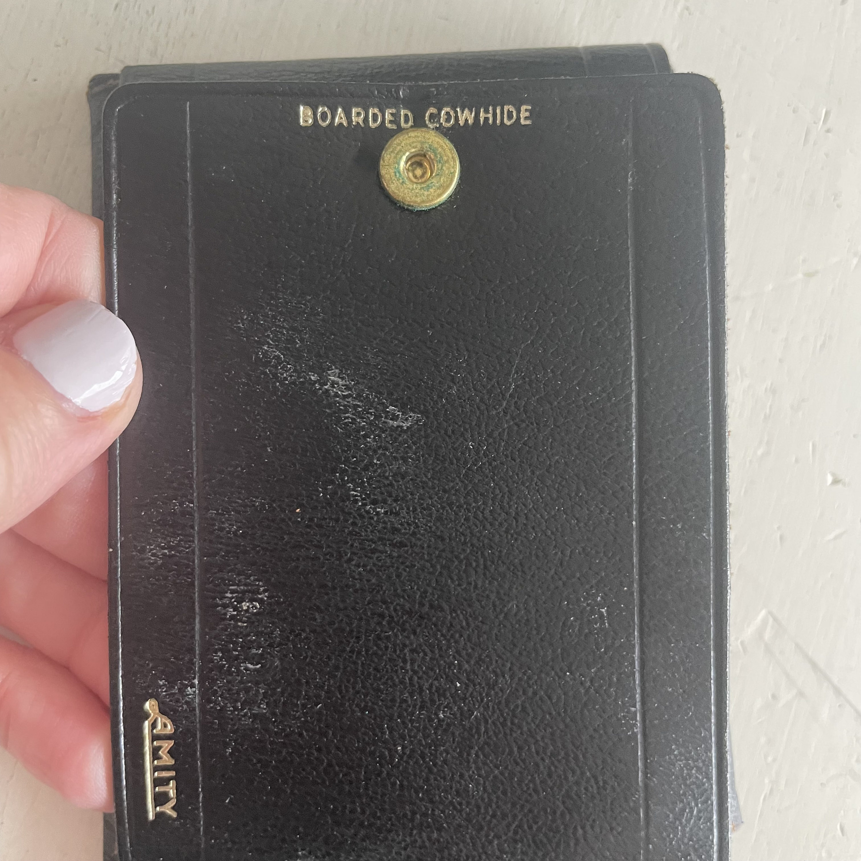 Vintage Amity Boarded Cowhide Black Wallet - Etsy