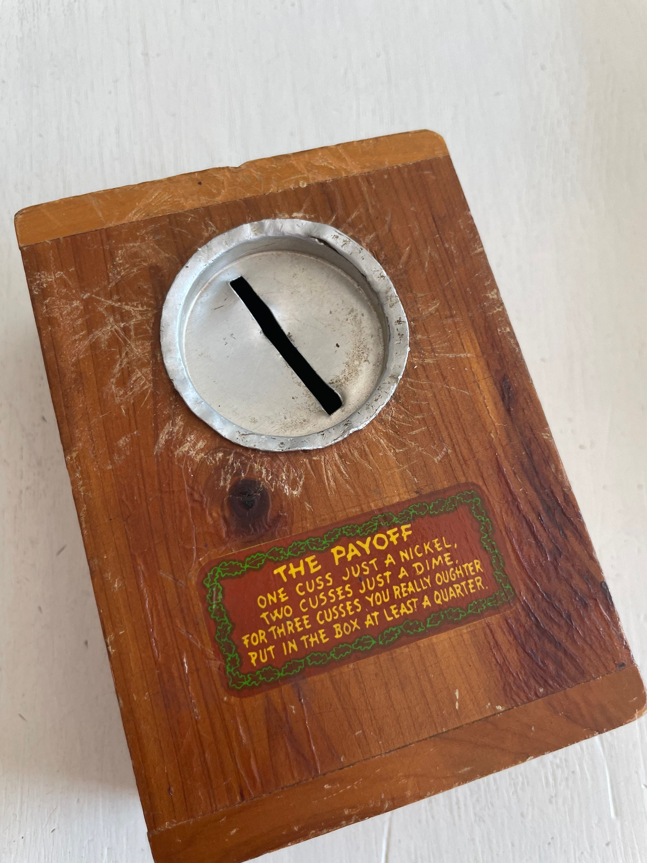 Vintage Wooden Cuss Box Say a Bad Word Kitch Money Box - Etsy