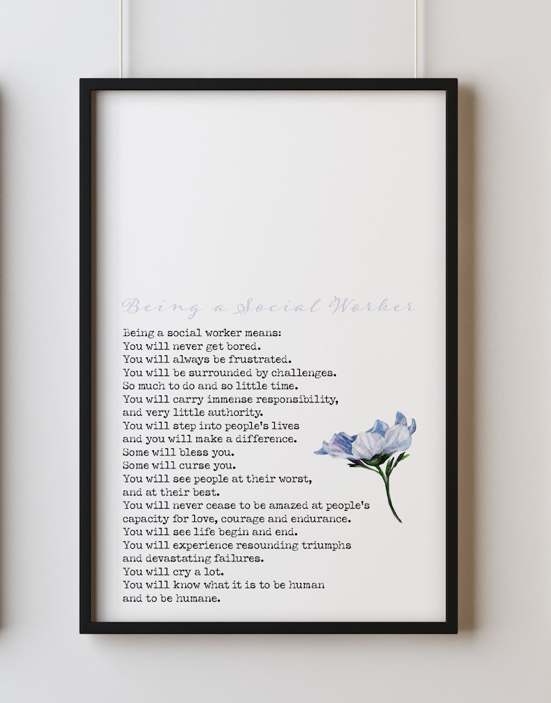 Being a Social Worker Means... Digital Print, Social Worker Art Print ...