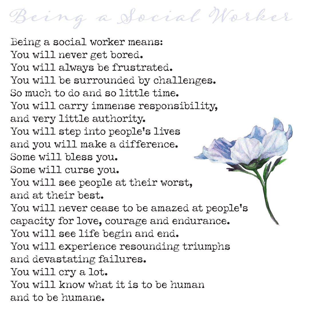 Being a Social Worker Means... Digital Print, Social Worker Art Print ...