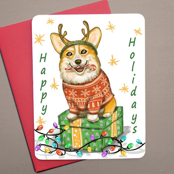 Christmas Card Dog - Etsy