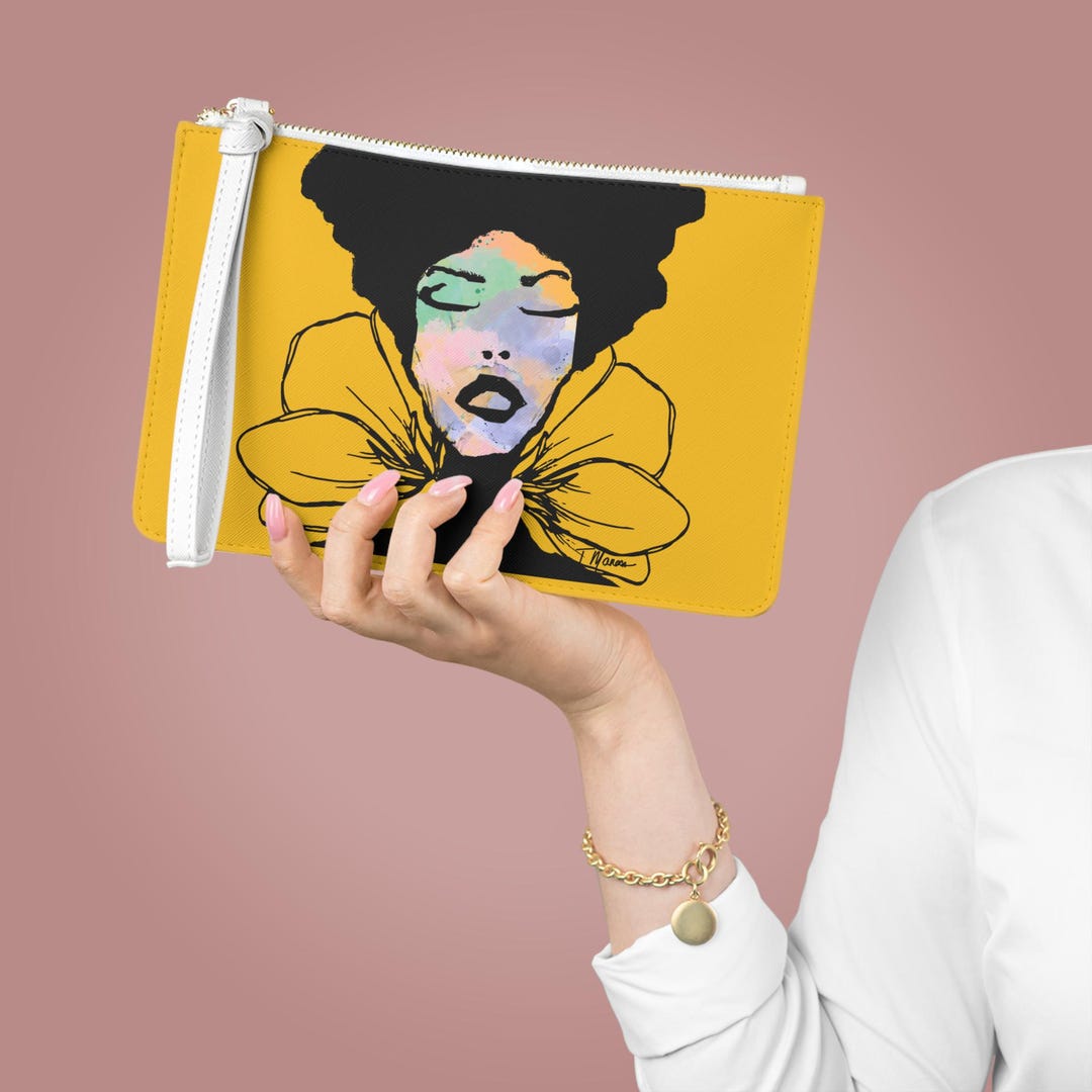 Pink Fro Clutch Bag - Yellow, Women's Clutch Purse, Evening Bag ...