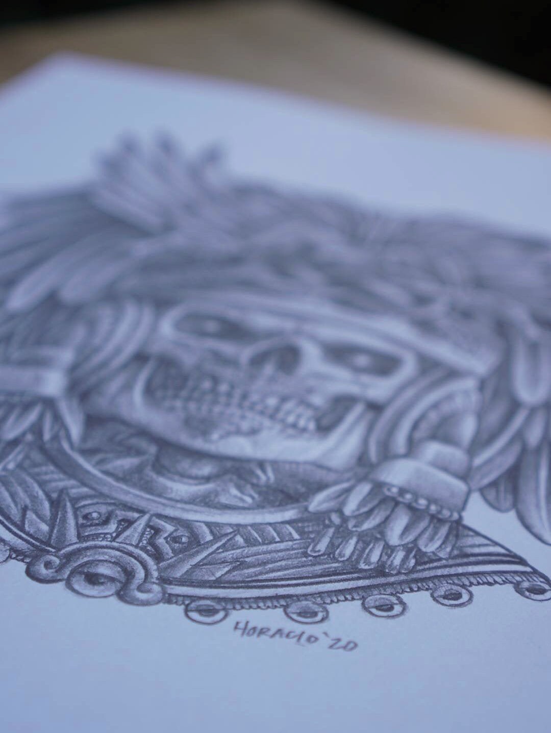 Aztec Skull Priest Tattoo Design - Etsy