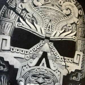 Aztec Calendar Skull Tee - Etsy