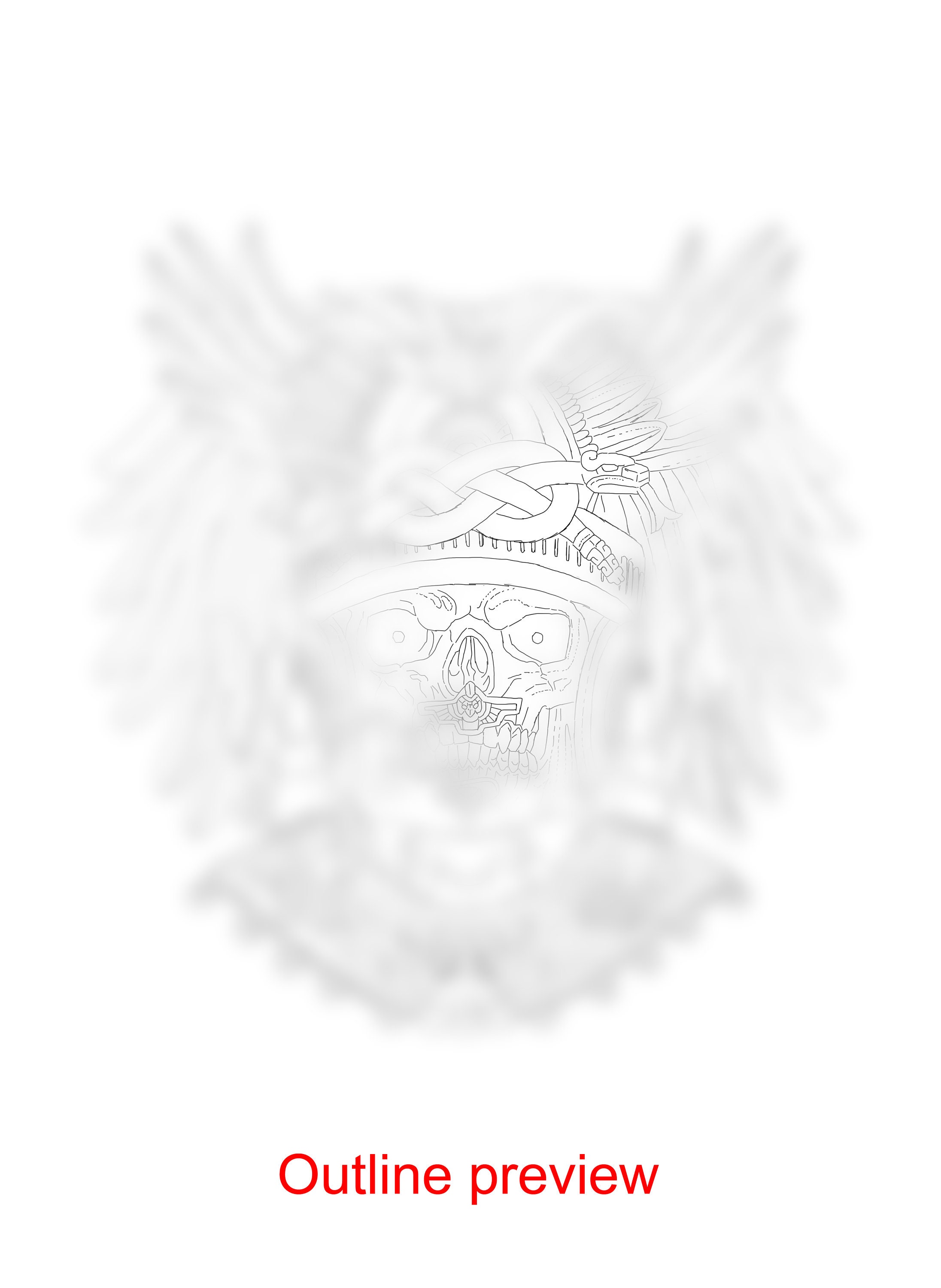 Aztec Skull Priest Tattoo Design - Etsy