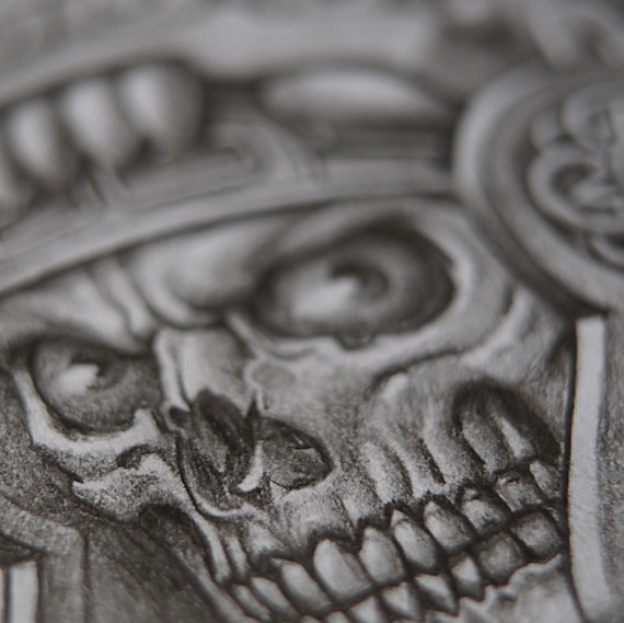 Aztec Warrior Skull Designs
