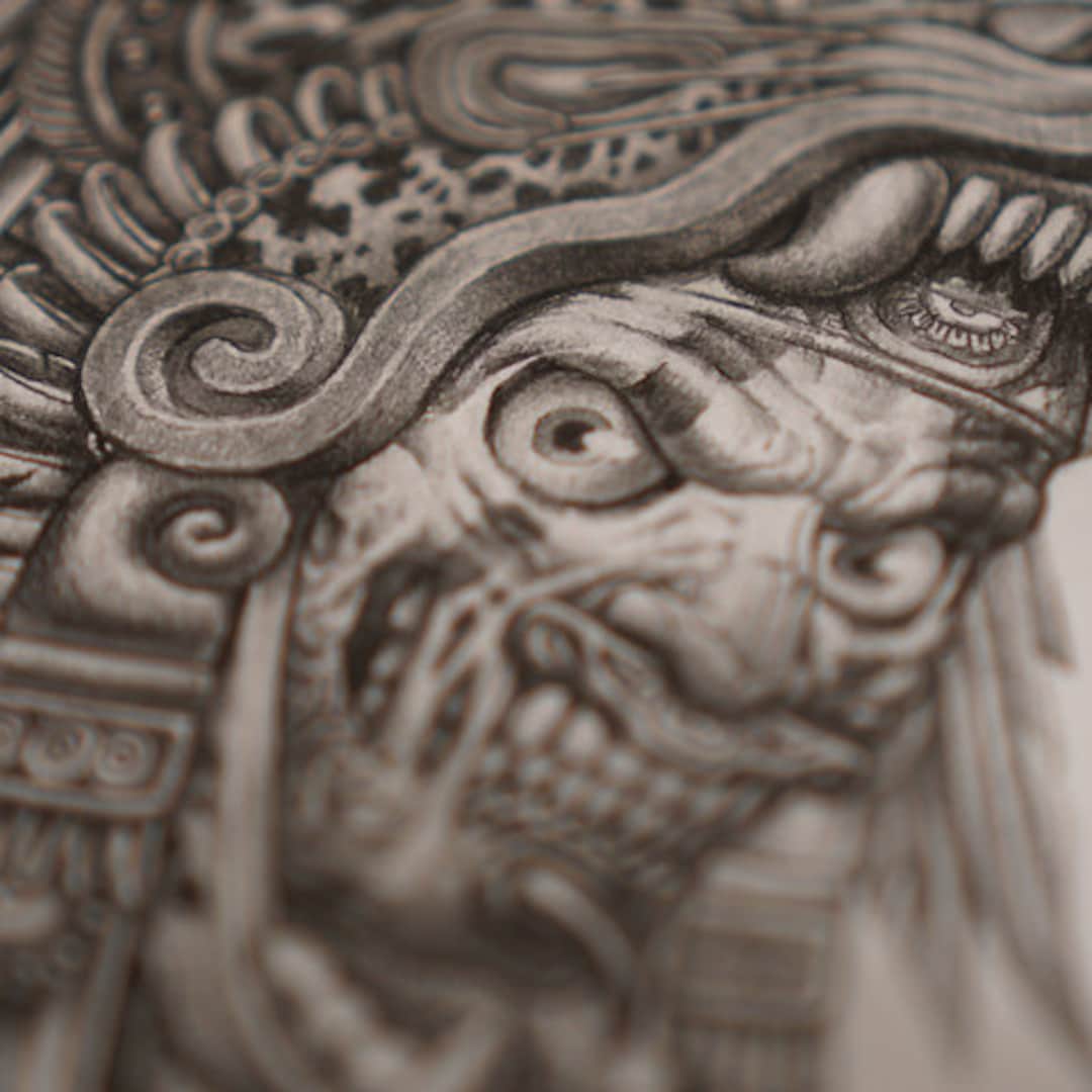 Aztec Jaguar Knight (zombie) Tattoo Design - Etsy Australia