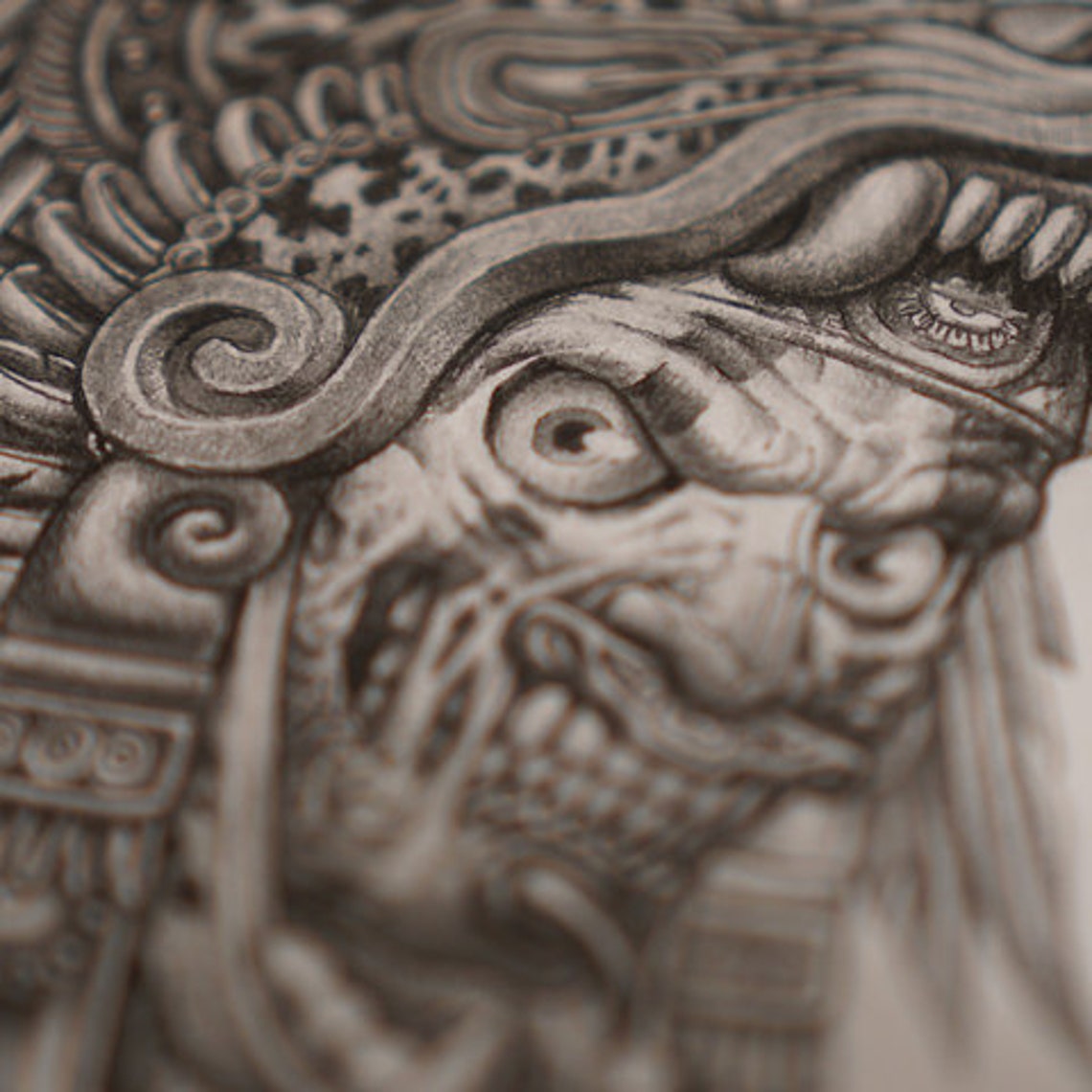 Aztec Jaguar Knight (zombie) Tattoo Design - Etsy