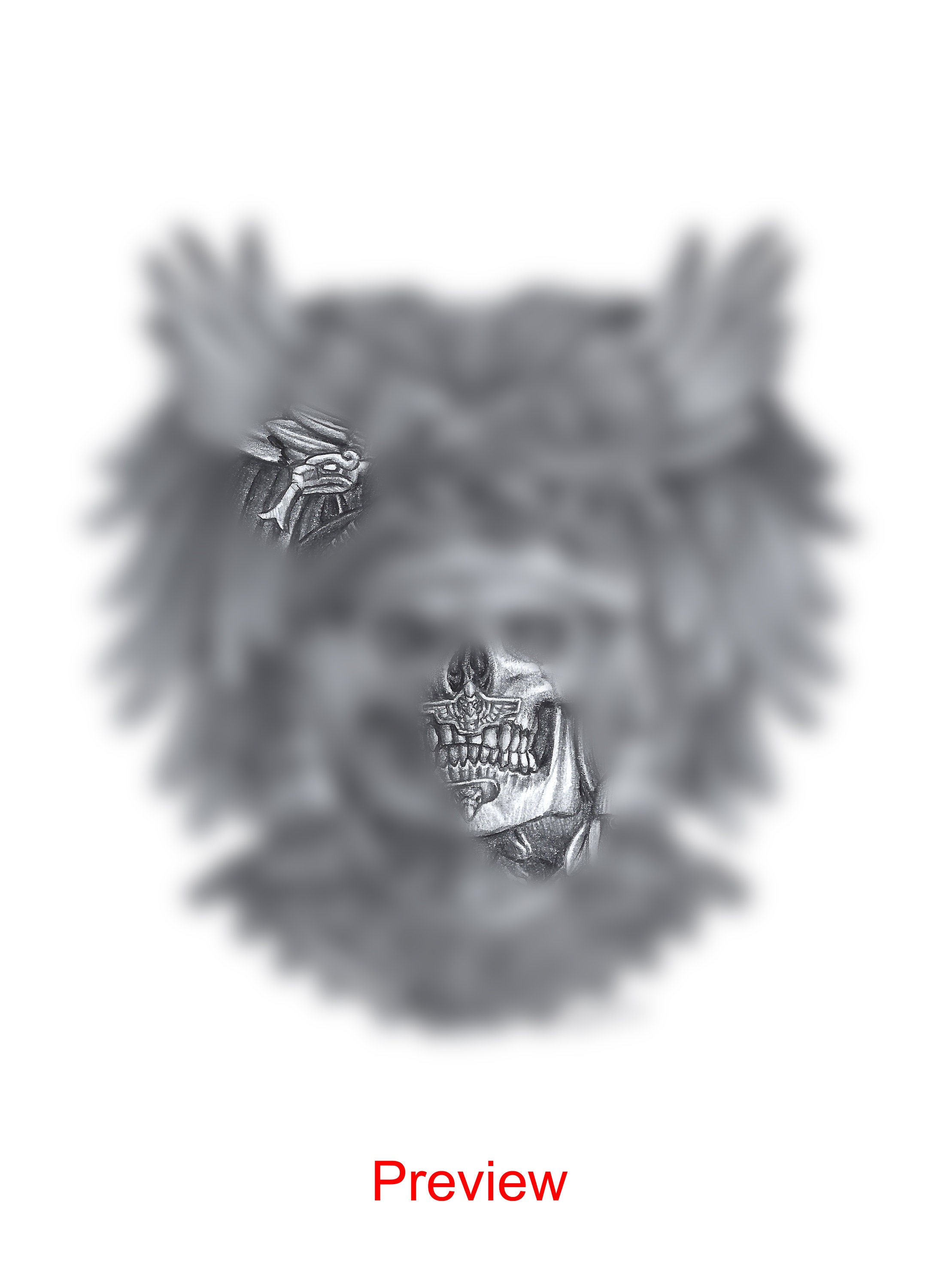 Aztec Skull Priest Tattoo Design - Etsy