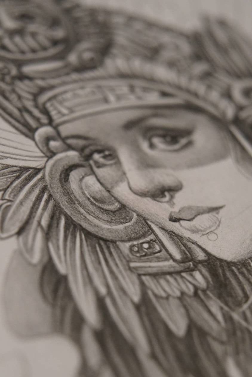 Aztec Princess Tattoo Design - Etsy