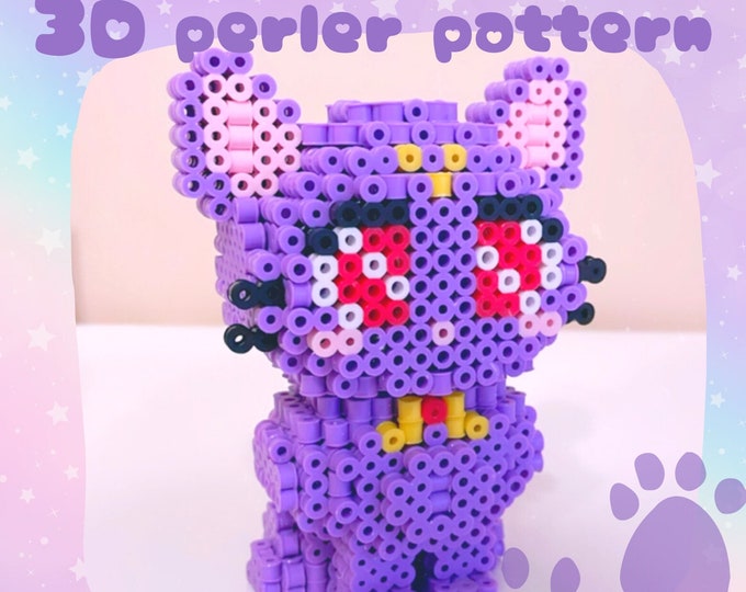 Moon and Star Perler Bead Blue and Yellow Adorable - Etsy