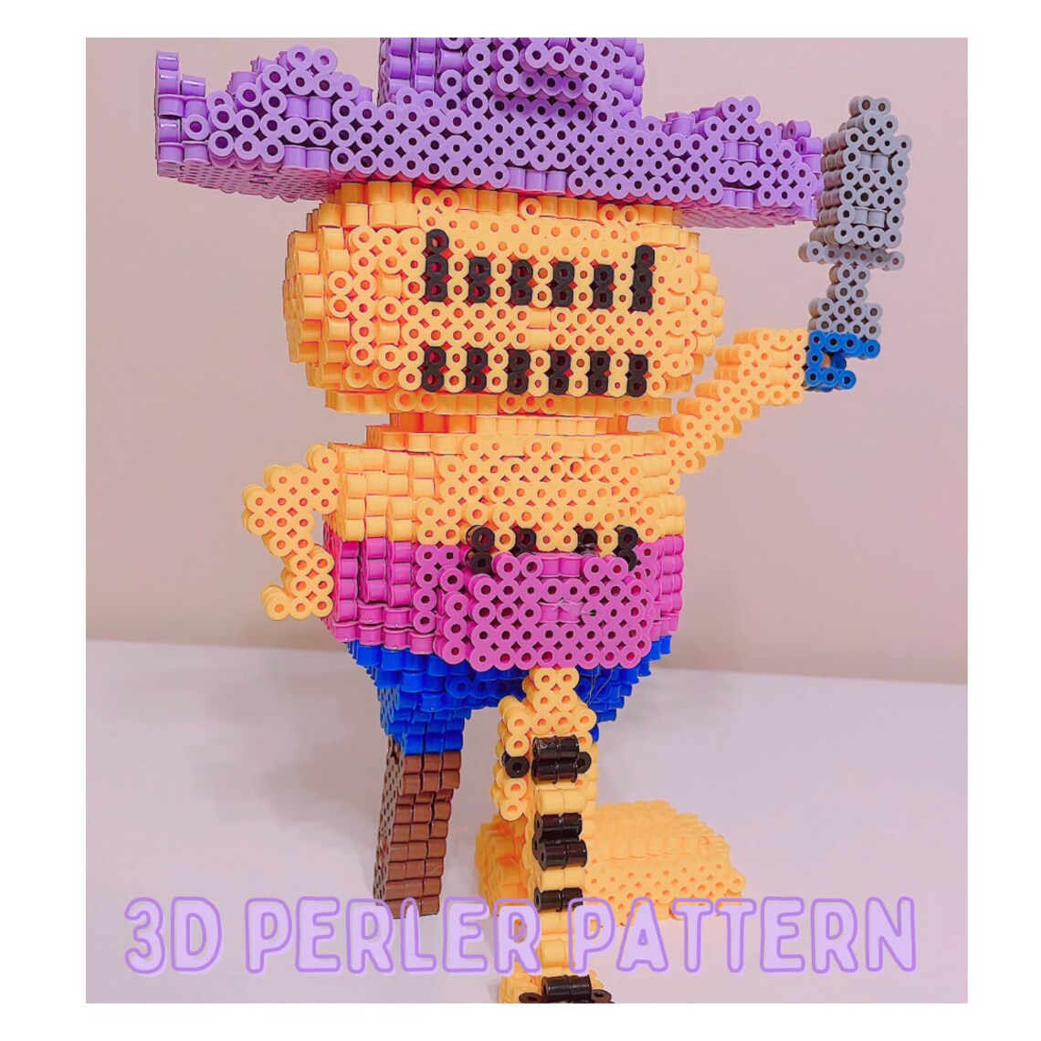 Instant Download 3D Perler Beads Pattern Lazy Cute Cat - Etsy