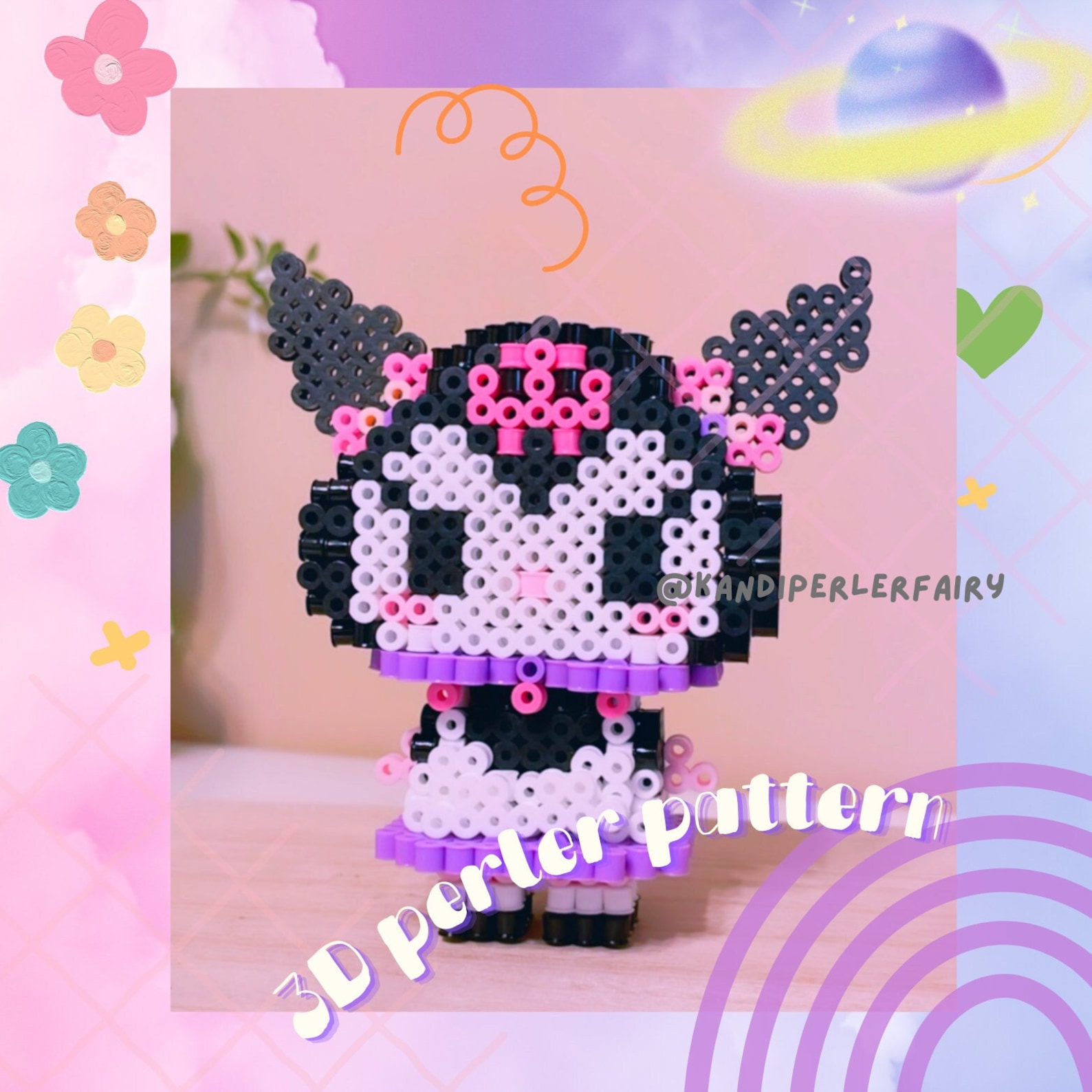 Instant Download 3D Perler Beads Pattern to Build This Kawaii Cute ...