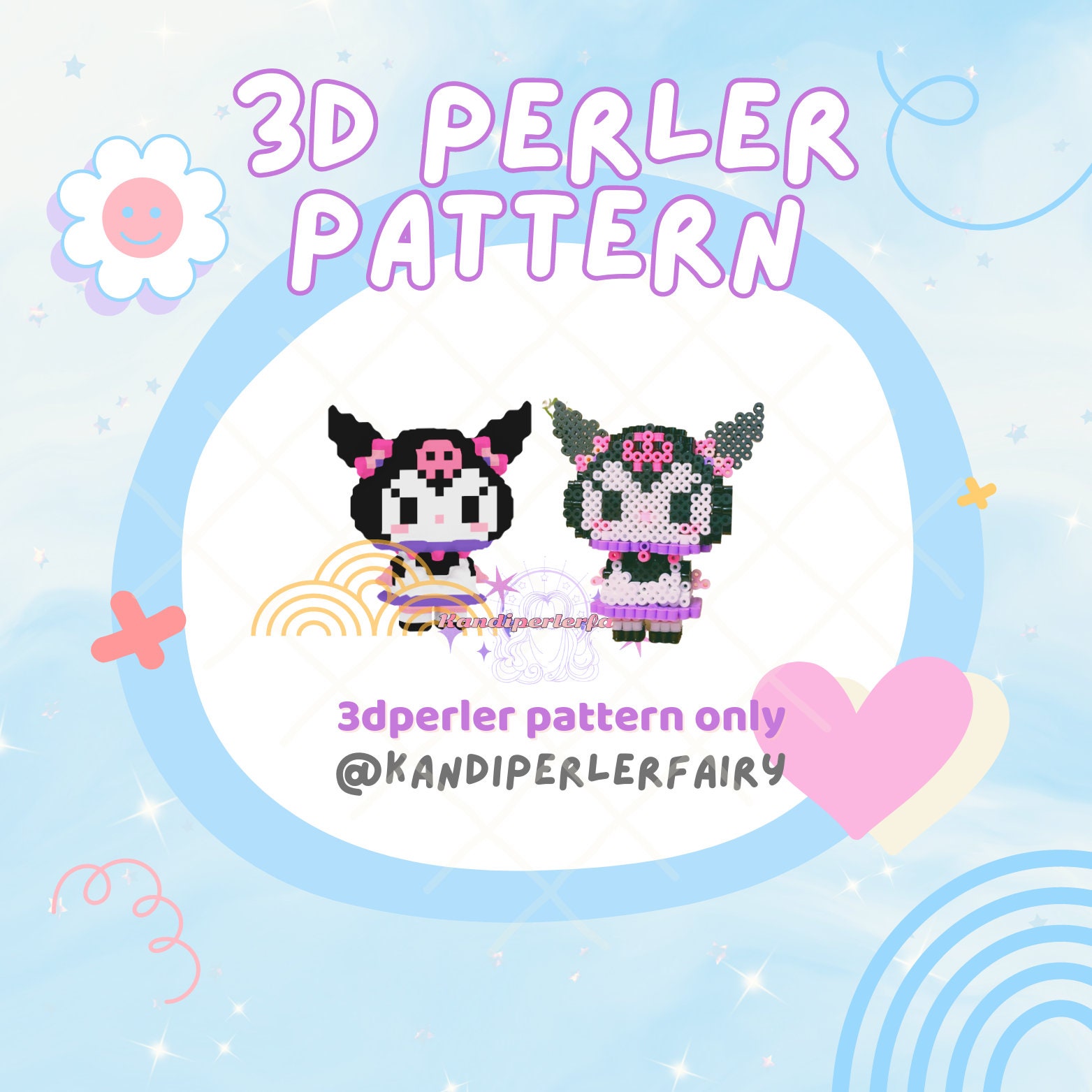 Instant Download 3D Perler Beads Pattern to Build This Kawaii Cute ...