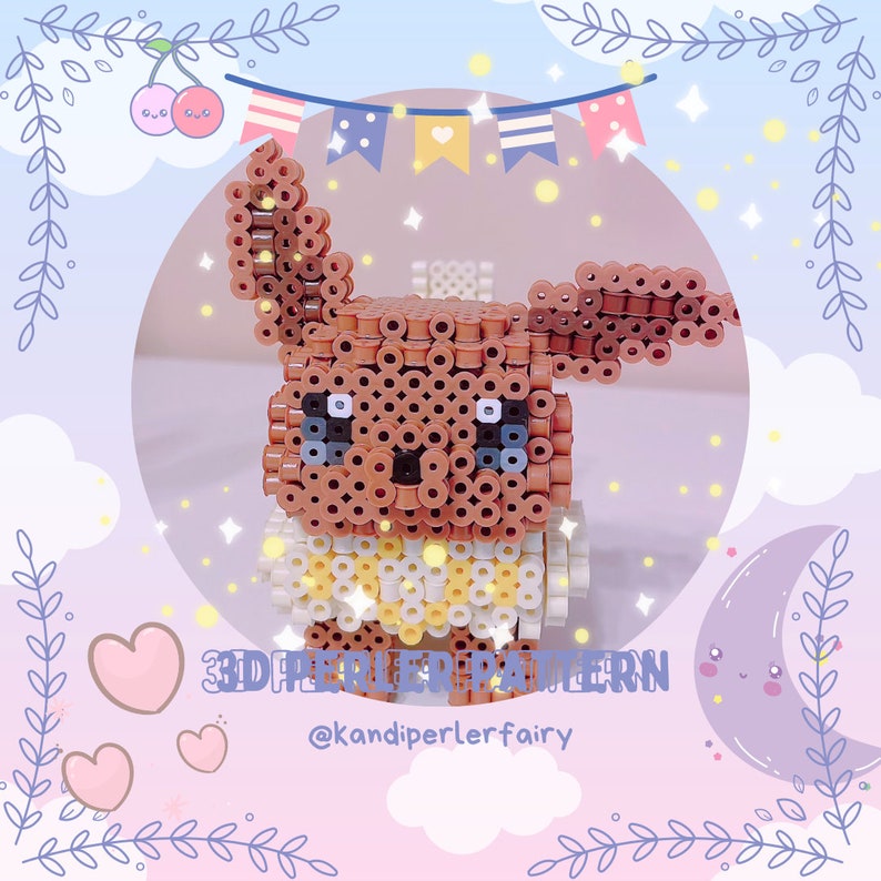 Instant Download 3d Perler Beads Pattern Kawaii Rabbit Etsy