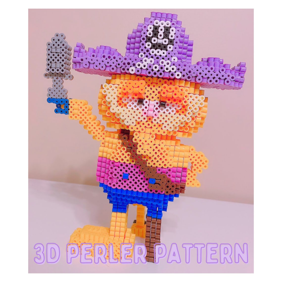 Instant Download 3D Perler Beads Pattern Lazy Cute Cat - Etsy