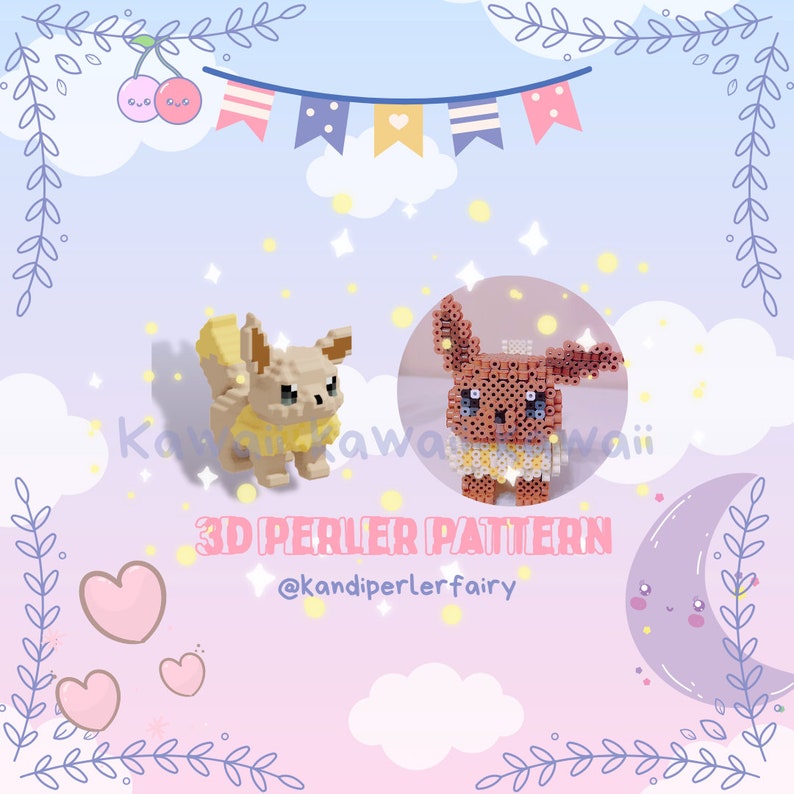 Instant Download 3D Perler Beads Pattern Kawaii Rabbit - Etsy