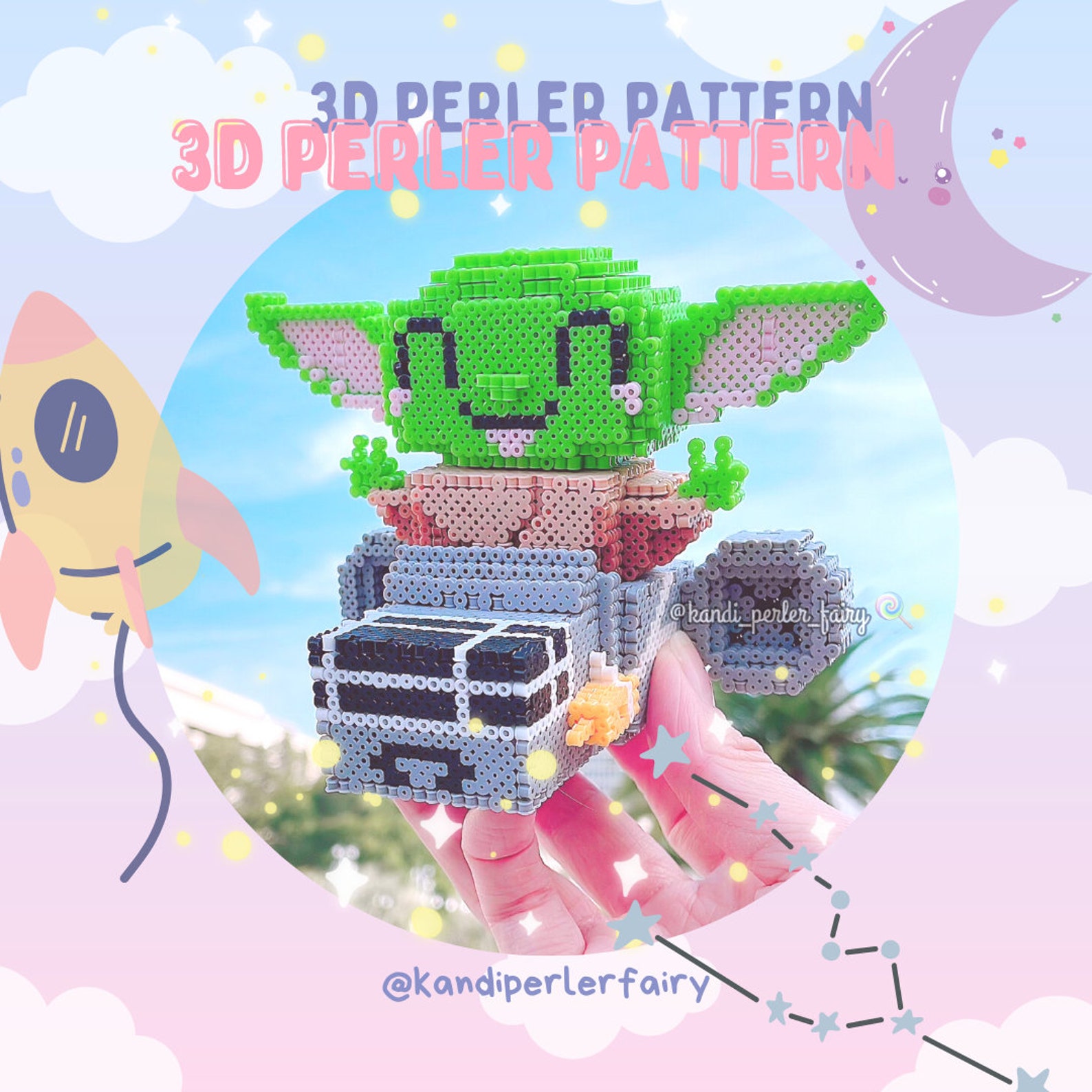 Instant Download!! 3D Perler Beads Pattern to Build Character Space ...