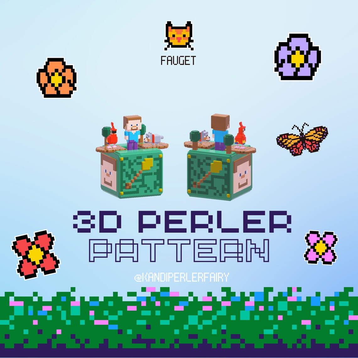 Instant Download 3D Perler Beads Pattern to Build This Fun Block ...