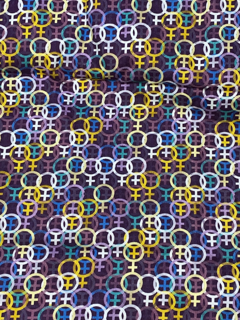 Cotton Fabric With Venus Symbol, Feminist Print - Etsy