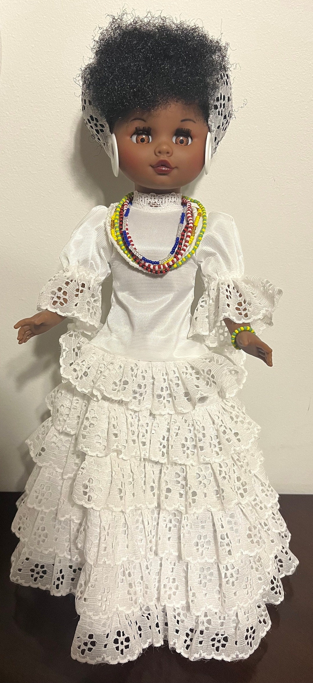 White Santera Obatala Orisha Yoruba Santeria Spiritual Black Doll ...