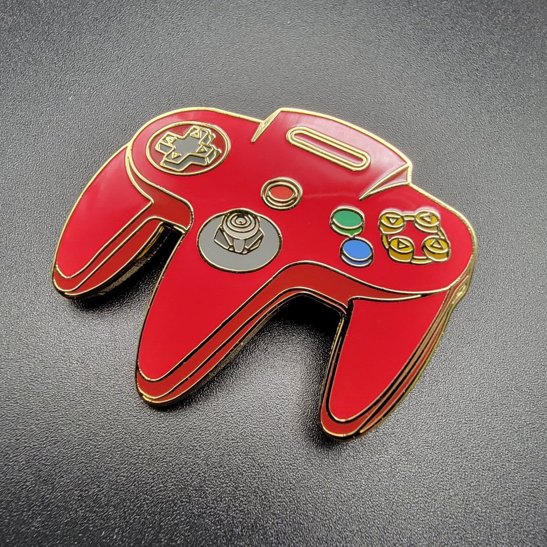 Red N64 Controller - 1.5" Hard Enamel Lapel Pin - Etsy