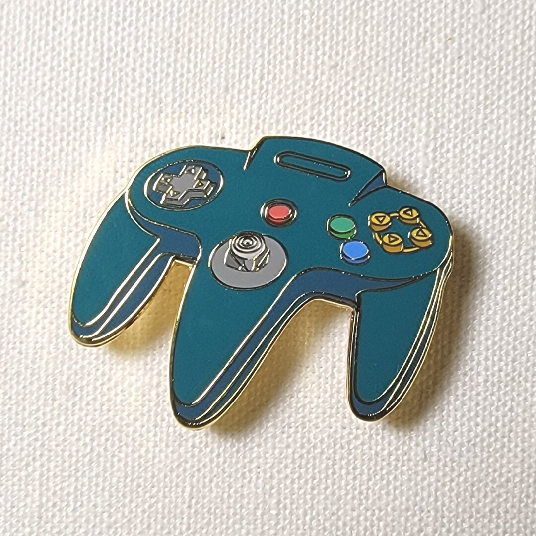 Blue N64 Controller 1.5 Hard Enamel Lapel Pin - Etsy