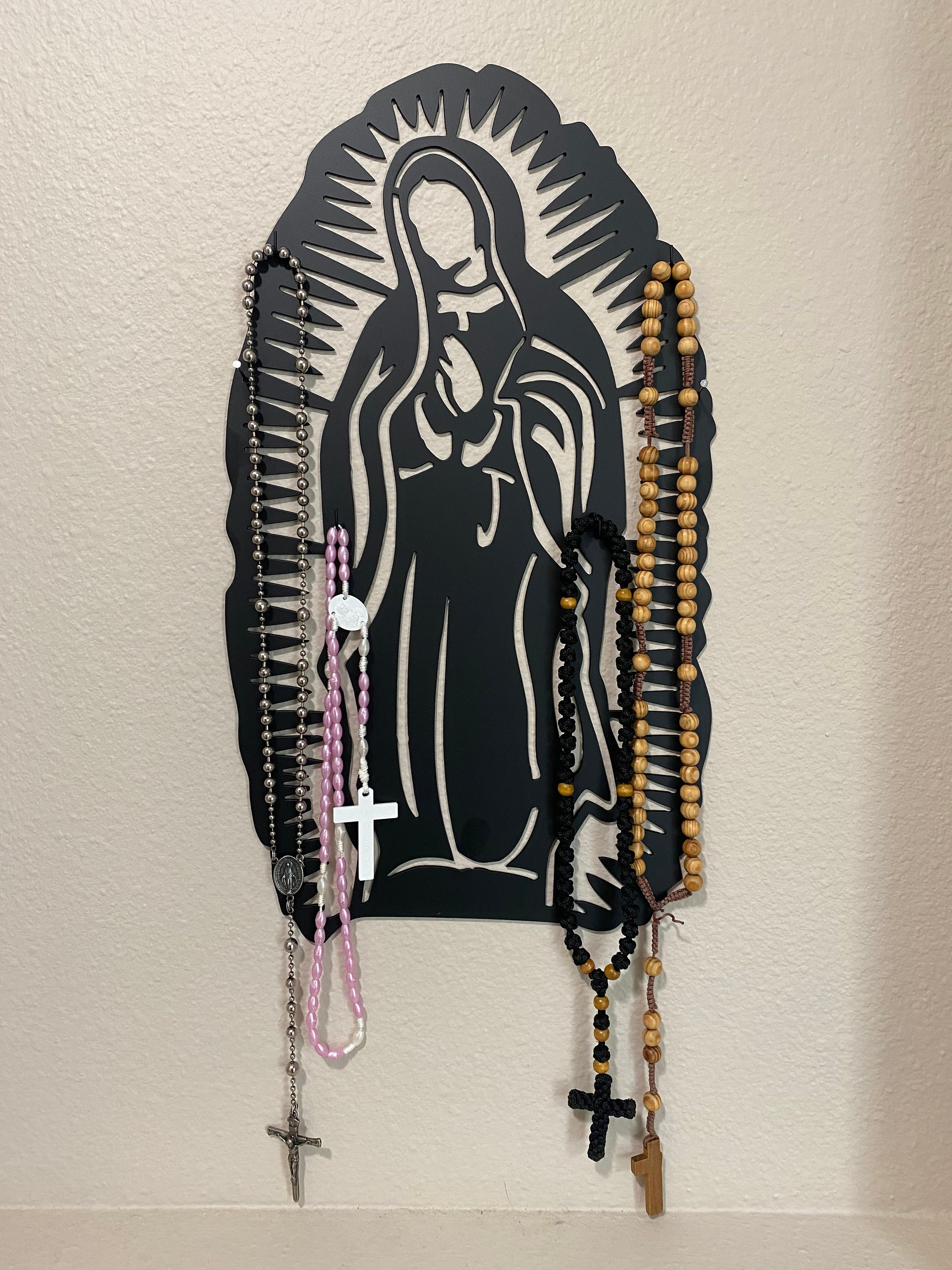 Rosary Wall Hanger Our Lady of Guadalupe Catholic Metal Sign - Etsy