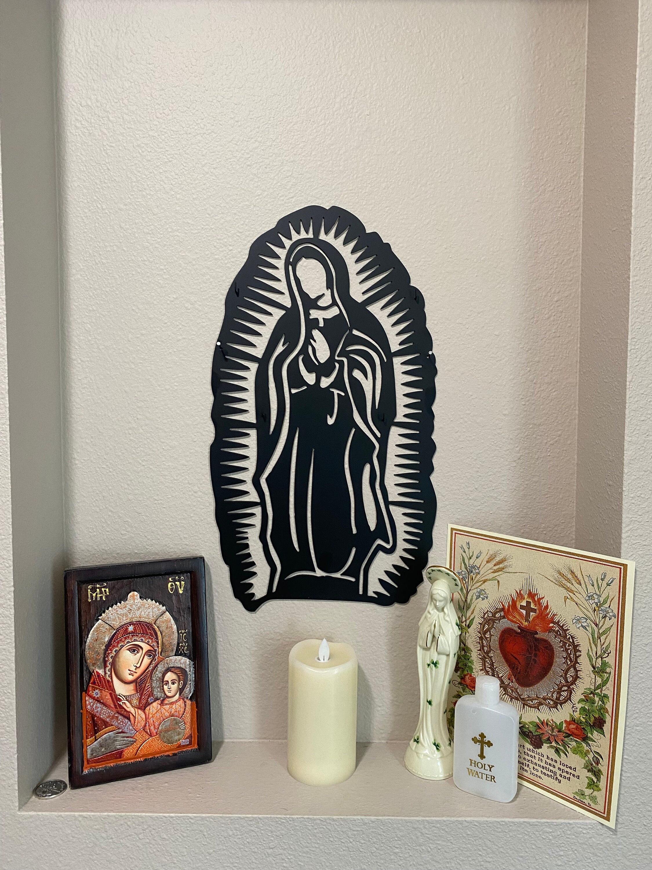 Rosary Wall Hanger Our Lady of Guadalupe Catholic Metal Sign - Etsy