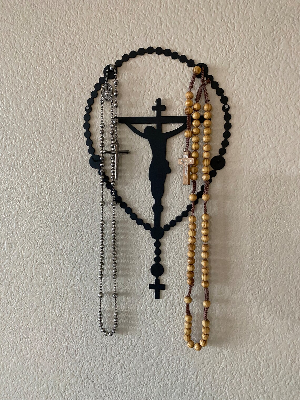 Rosary Wall Hanger Catholic Altar Cross Metal Sign Christian - Etsy