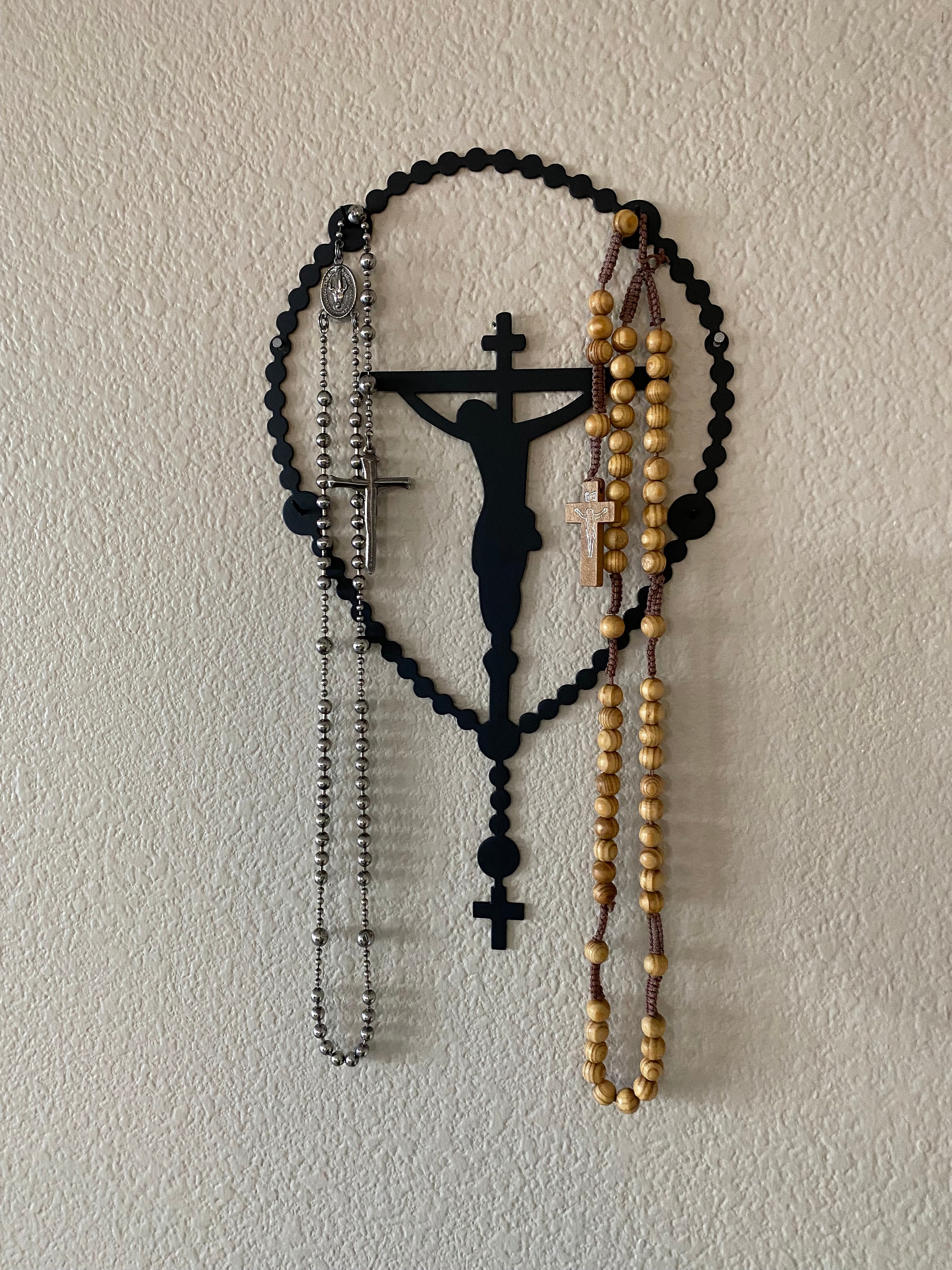 Rosary Wall Hanger Catholic Altar Cross Metal Sign Christian - Etsy